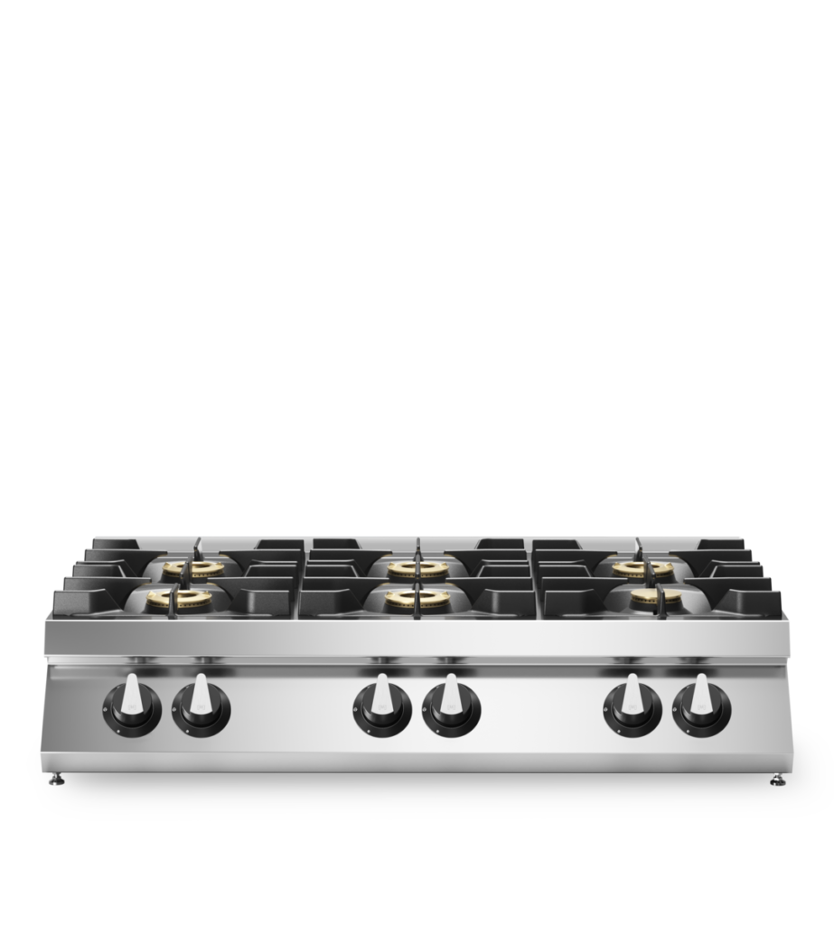 Gas range pressed worktop, 6 burners, top - R70/120PCG/T